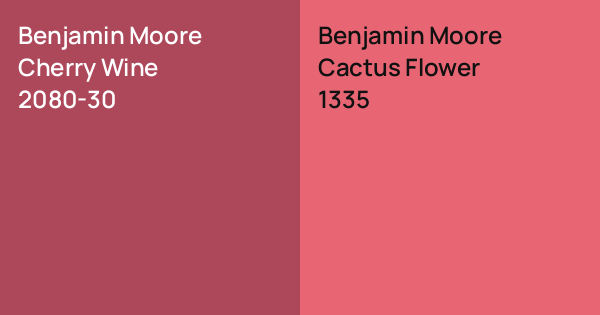 Benjamin Moore Cherry Wine vs. Benjamin Moore Cactus Flower comparison