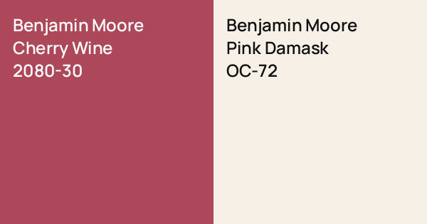 Benjamin Moore Cherry Wine vs. Benjamin Moore Pink Damask comparison