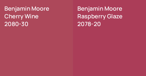 Benjamin Moore Cherry Wine vs. Benjamin Moore Raspberry Glaze comparison