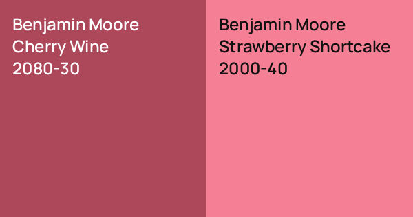 Benjamin Moore Cherry Wine vs. Benjamin Moore Strawberry Shortcake ...