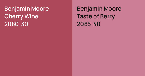 Benjamin Moore Cherry Wine vs. Benjamin Moore Taste of Berry comparison
