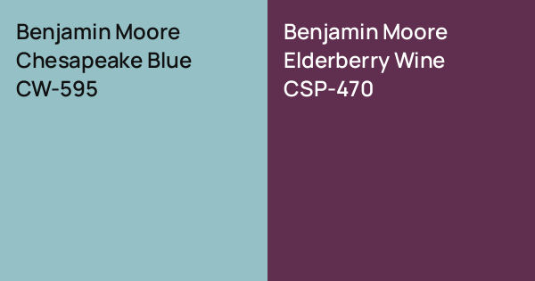 Benjamin Moore Chesapeake Blue vs. Benjamin Moore Elderberry Wine ...