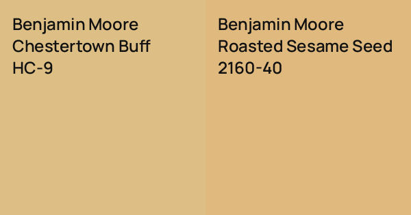 Benjamin Moore Chestertown Buff vs. Benjamin Moore Roasted Sesame Seed ...