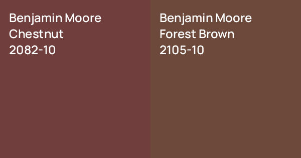 Benjamin Moore Chestnut vs. Benjamin Moore Forest Brown comparison