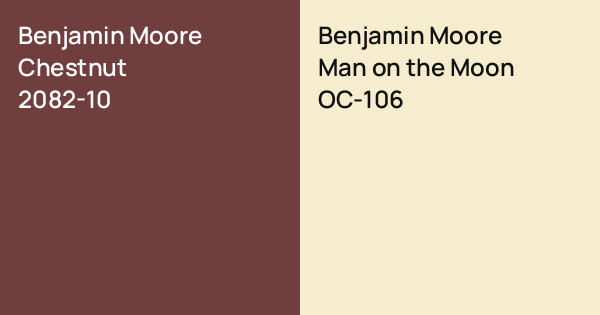 Benjamin Moore Chestnut vs. Benjamin Moore Man on the Moon comparison