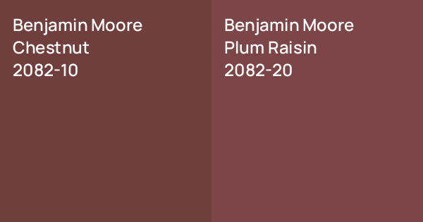 Benjamin Moore Chestnut vs. Benjamin Moore Plum Raisin comparison