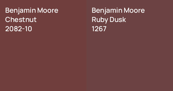 Benjamin Moore Chestnut vs. Benjamin Moore Ruby Dusk comparison