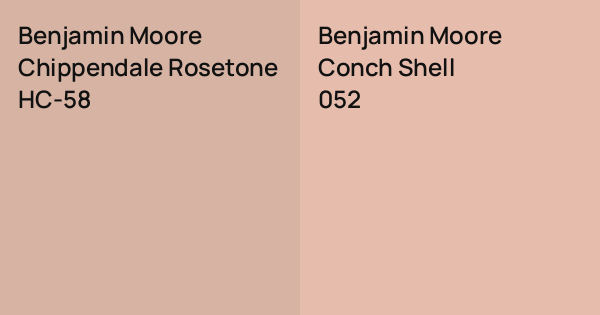 Benjamin Moore Chippendale Rosetone vs. Benjamin Moore Conch Shell ...