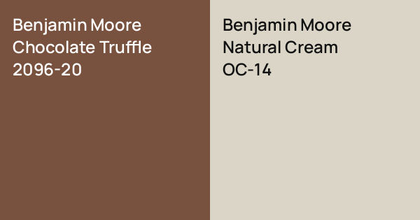 Benjamin Moore Chocolate Truffle vs. Benjamin Moore Natural Cream ...