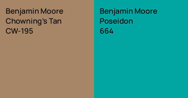 Benjamin Moore Chowning's Tan vs. Benjamin Moore Poseidon comparison