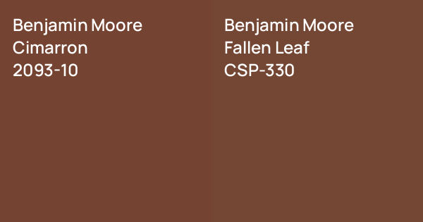 Benjamin Moore Cimarron vs. Benjamin Moore Fallen Leaf comparison