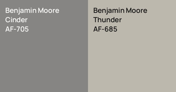 Benjamin Moore Cinder vs. Benjamin Moore Thunder comparison
