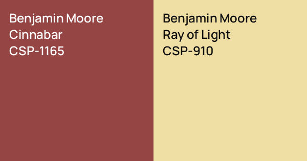Benjamin Moore Cinnabar vs. Benjamin Moore Ray of Light comparison
