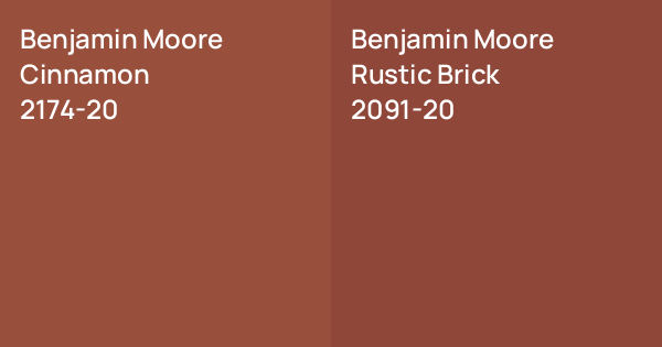 Benjamin Moore Cinnamon vs. Benjamin Moore Rustic Brick comparison