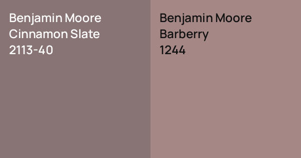 Benjamin Moore Cinnamon Slate vs. Benjamin Moore Barberry comparison