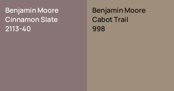 Benjamin Moore Cinnamon Slate vs. Benjamin Moore Cabot Trail comparison