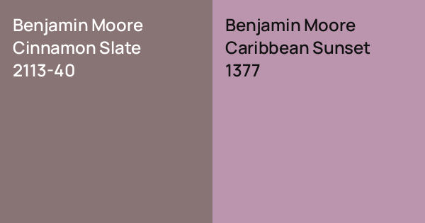 Benjamin Moore Cinnamon Slate vs. Benjamin Moore Caribbean Sunset ...