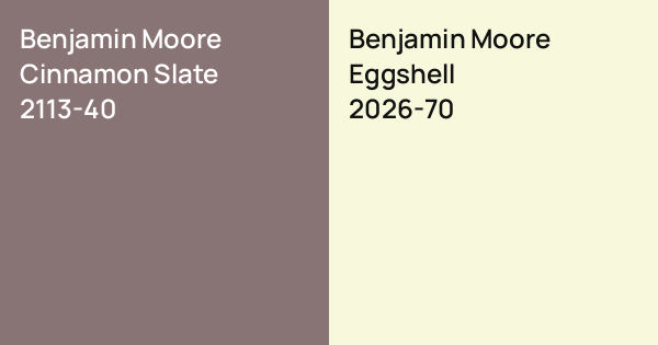 Benjamin Moore Cinnamon Slate vs. Benjamin Moore Eggshell comparison