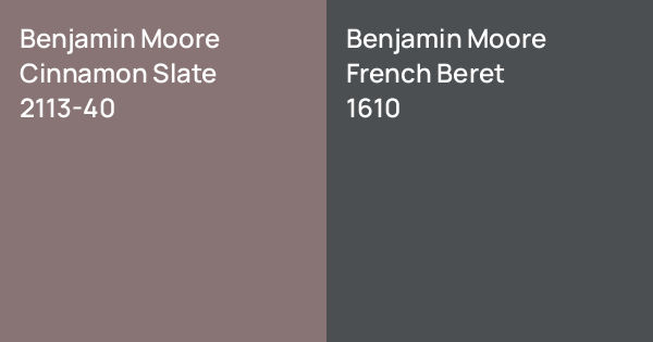 Benjamin Moore Cinnamon Slate vs. Benjamin Moore French Beret comparison