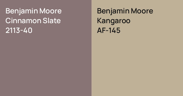 Benjamin Moore Cinnamon Slate vs. Benjamin Moore Kangaroo comparison