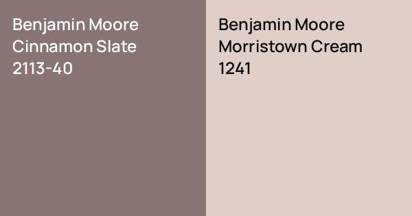 Benjamin Moore Cinnamon Slate vs. Benjamin Moore Morristown Cream ...