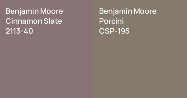 Benjamin Moore Cinnamon Slate vs. Benjamin Moore Porcini comparison