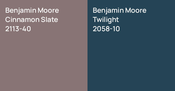 Benjamin Moore Cinnamon Slate vs. Benjamin Moore Twilight comparison