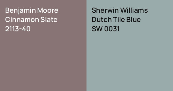 Benjamin Moore Cinnamon Slate vs. Sherwin Williams Dutch Tile Blue ...