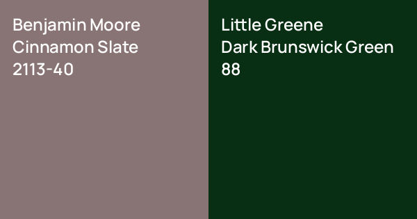 Benjamin Moore Cinnamon Slate vs. Little Greene Dark Brunswick Green ...