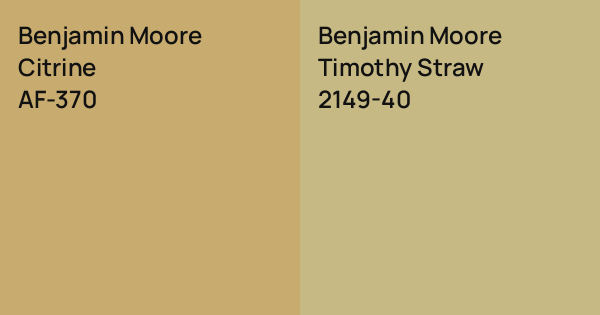Benjamin Moore Citrine vs. Benjamin Moore Timothy Straw comparison