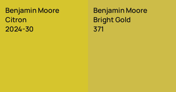 Benjamin Moore Citron vs. Benjamin Moore Bright Gold comparison