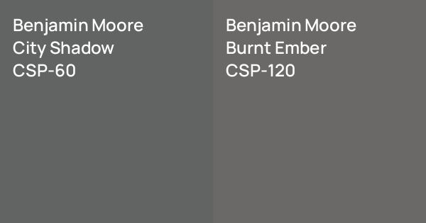 Benjamin Moore City Shadow vs. Benjamin Moore Burnt Ember comparison