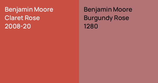Benjamin Moore Claret Rose vs. Benjamin Moore Burgundy Rose comparison