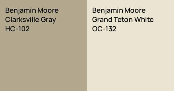 Benjamin Moore Clarksville Gray vs. Benjamin Moore Grand Teton White ...