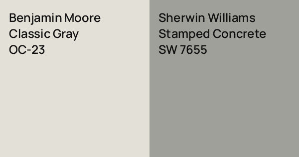 Benjamin Moore Classic Gray vs. Sherwin Williams Stamped Concrete ...