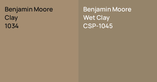 Benjamin Moore Clay vs. Benjamin Moore Wet Clay comparison
