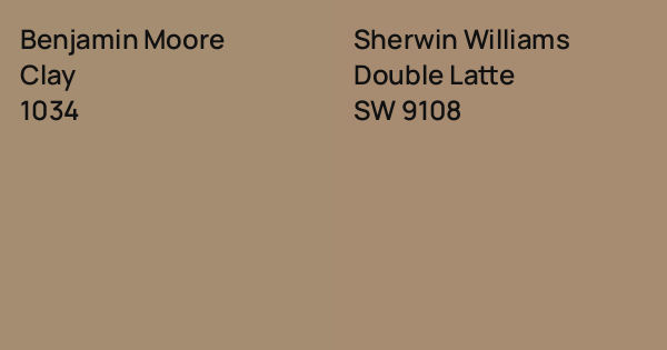 Benjamin Moore Clay vs. Sherwin Williams Double Latte comparison