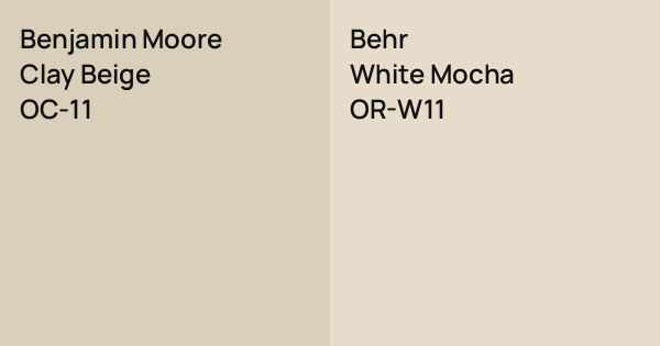 Benjamin Moore Clay Beige vs. Behr White Mocha comparison