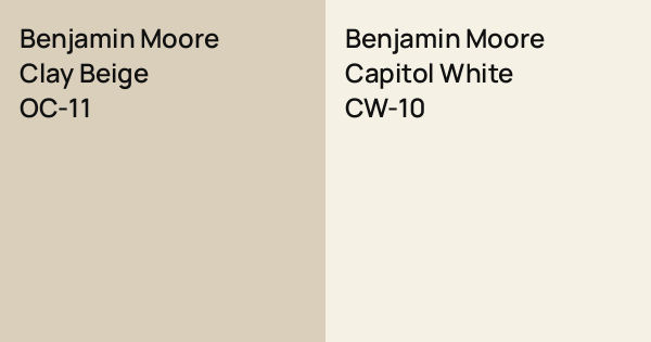 Benjamin Moore Clay Beige vs. Benjamin Moore Capitol White comparison
