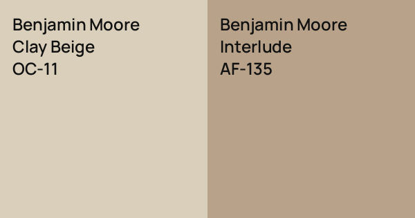 Benjamin Moore Clay Beige vs. Benjamin Moore Interlude comparison