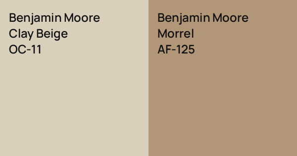 Benjamin Moore Clay Beige vs. Benjamin Moore Morrel comparison