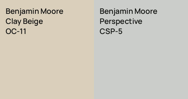 Benjamin Moore Clay Beige vs. Benjamin Moore Perspective comparison