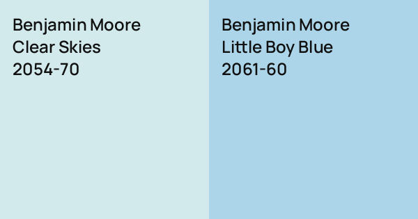 Benjamin Moore Clear Skies vs. Benjamin Moore Little Boy Blue comparison