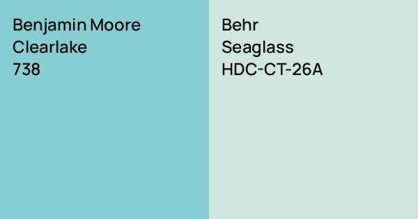 Benjamin Moore Clearlake vs. Behr Seaglass comparison