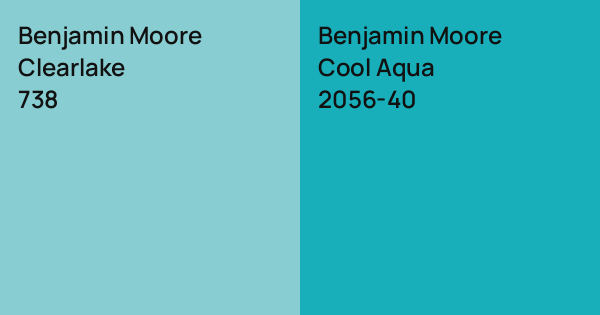 Benjamin Moore Clearlake vs. Benjamin Moore Cool Aqua comparison