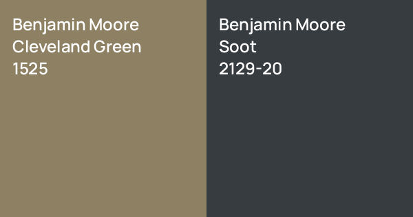 Benjamin Moore Cleveland Green vs. Benjamin Moore Soot comparison