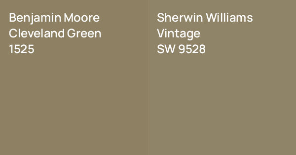Benjamin Moore Cleveland Green vs. Sherwin Williams Vintage comparison