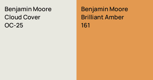 Benjamin Moore Cloud Cover vs. Benjamin Moore Brilliant Amber comparison
