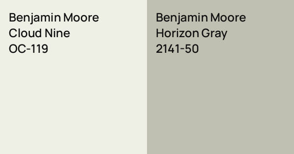 Benjamin Moore Cloud Nine vs. Benjamin Moore Horizon Gray comparison