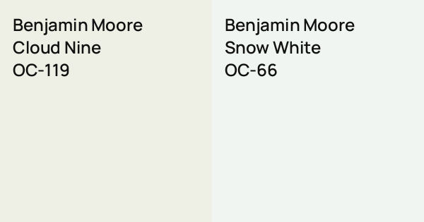 Benjamin Moore Cloud Nine vs. Benjamin Moore Snow White comparison